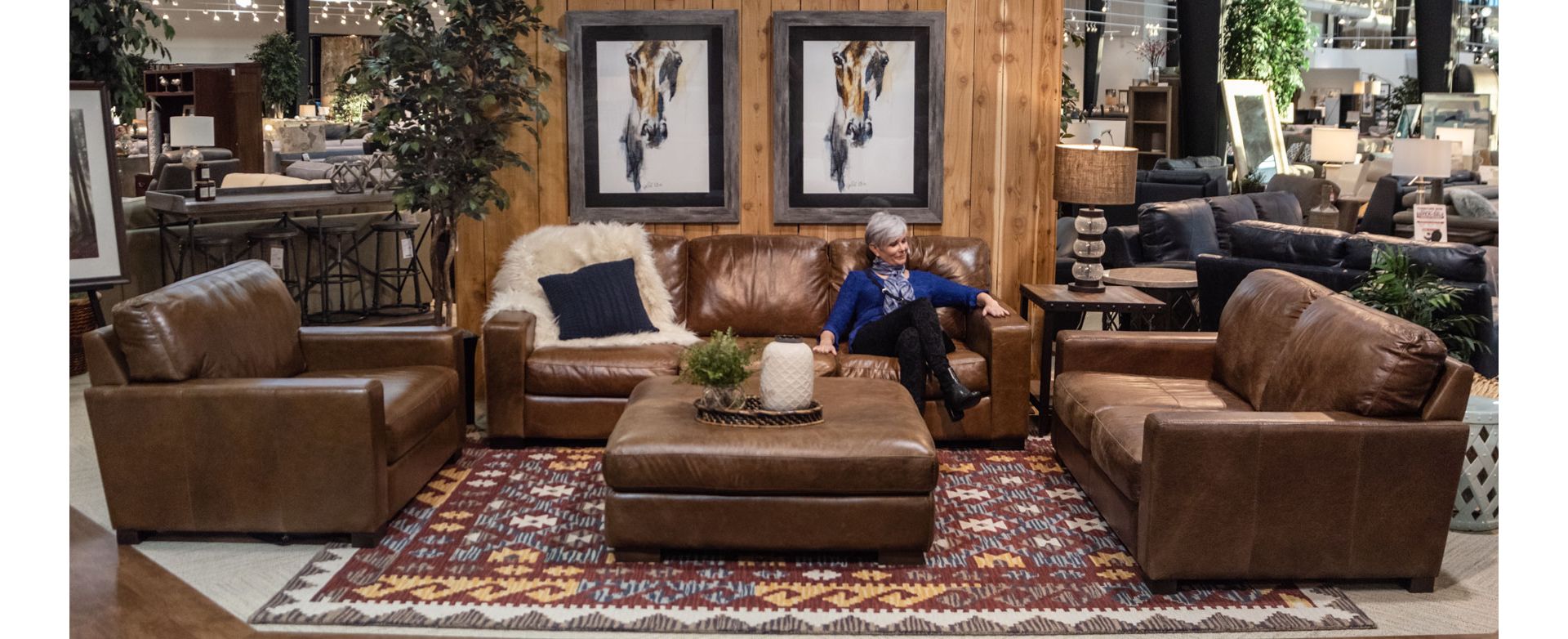 Furniture row leather couch store